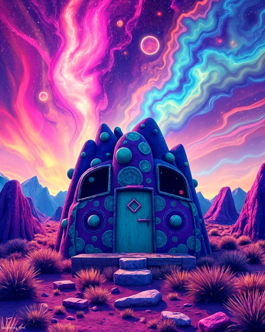 Trippy Fantasy House Art - Etsy