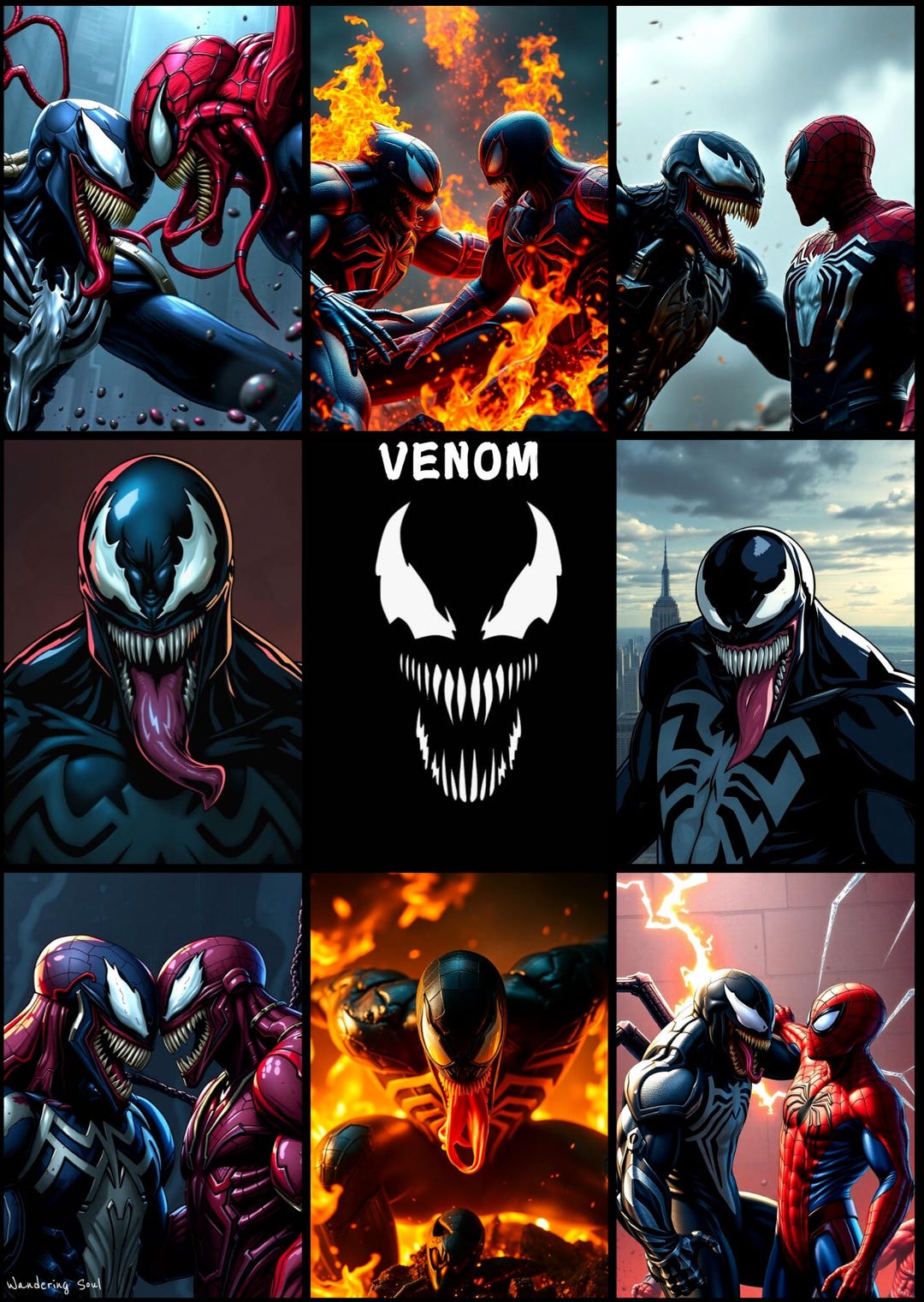 Venom Collage Character Art - Etsy