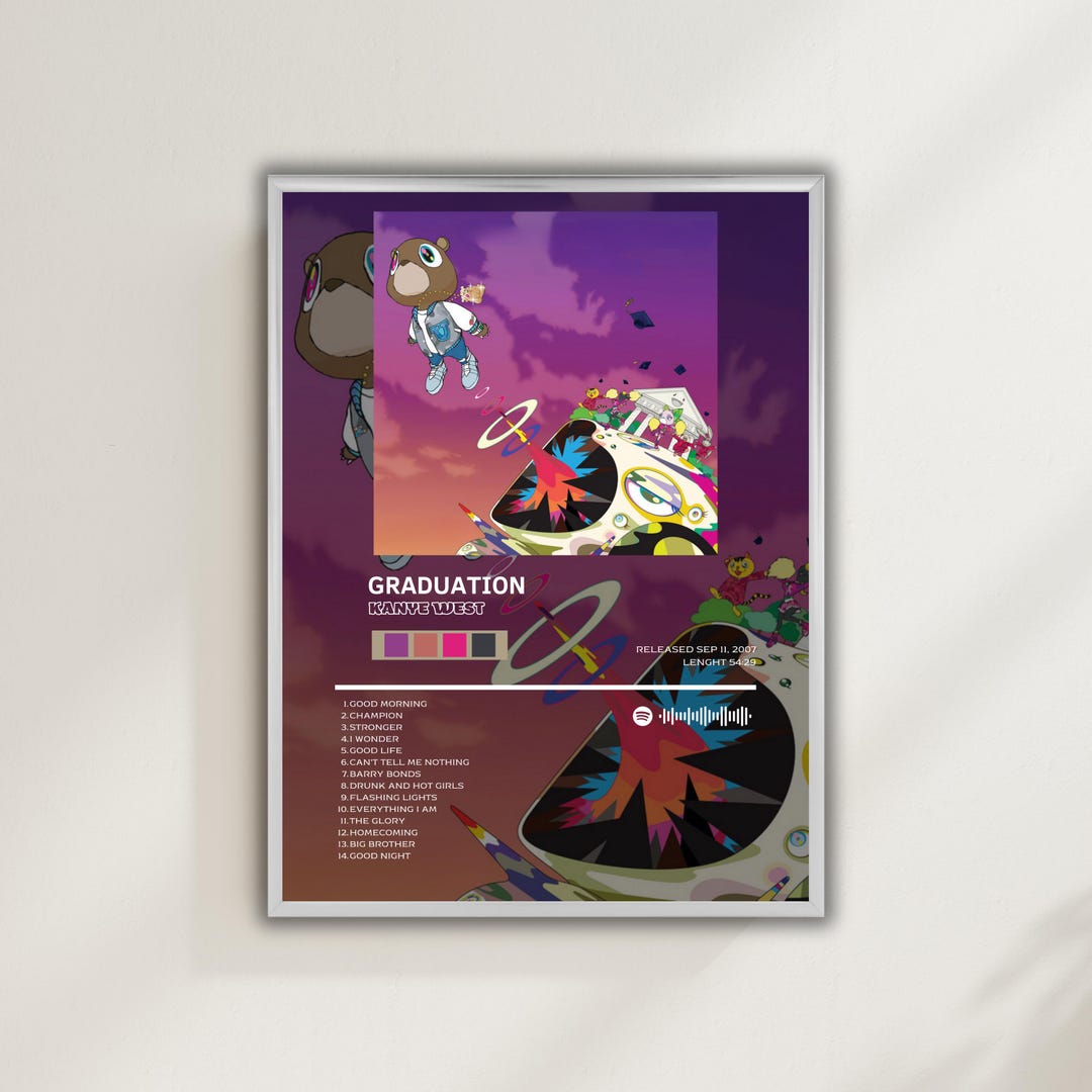 Kanye West Poster, GRADUATION, GOLD/PLATINIUM, Framed Poster Hiphop - Etsy