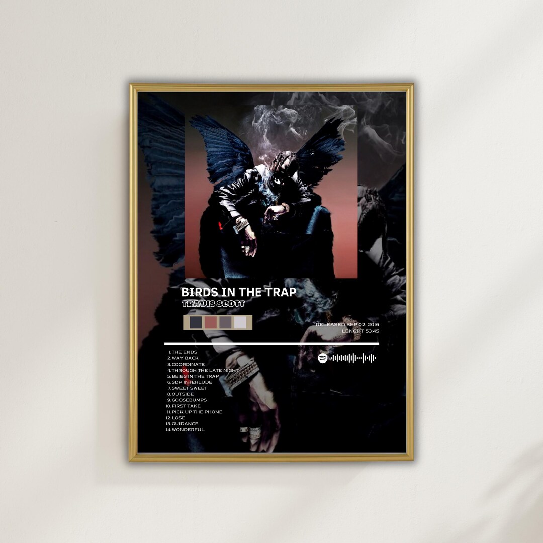 Travis Scott Poster, Birds in the Trap, GOLD/PLATINIUM, Framed Poster ...