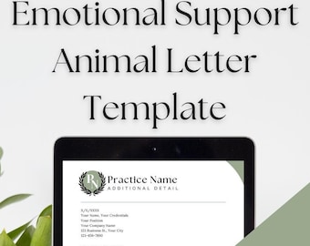Emotional Support Animal Letter Template, ESA Letter Template, ESA ...
