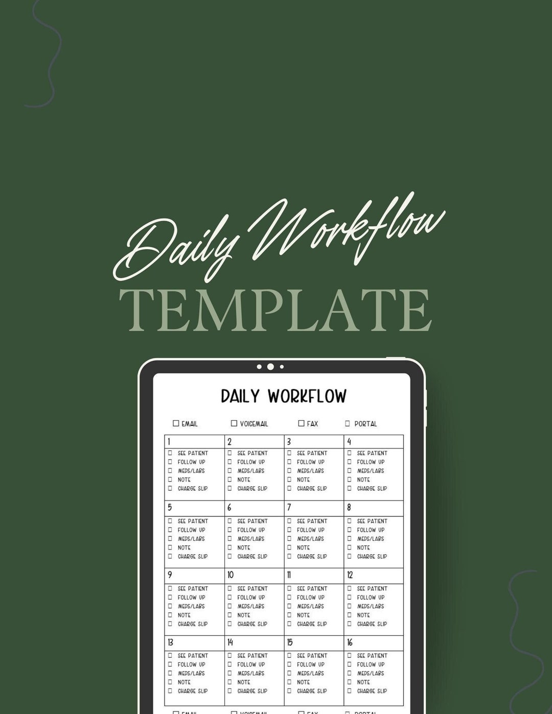 Workflow Checklist Doctor PA NP Medical Students and More Customize and ...