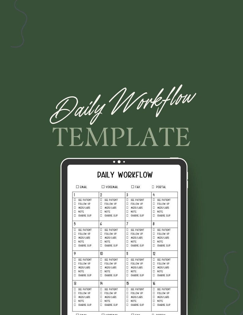 Workflow Checklist Doctor PA NP Medical Students and More Customize and ...