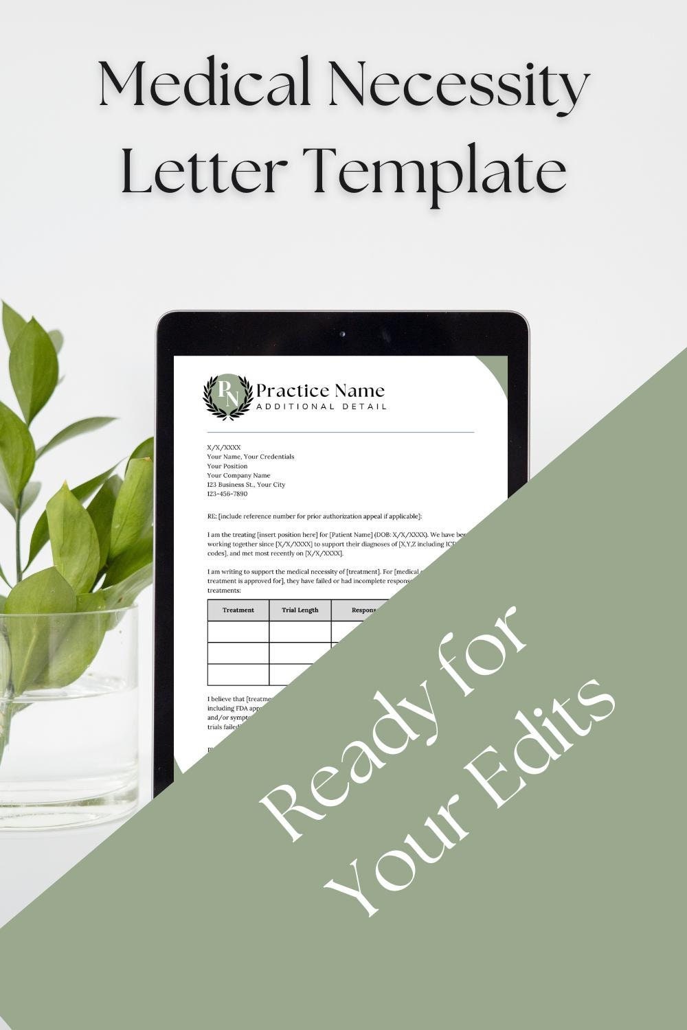 Letter of Medical Necessity Template - Etsy