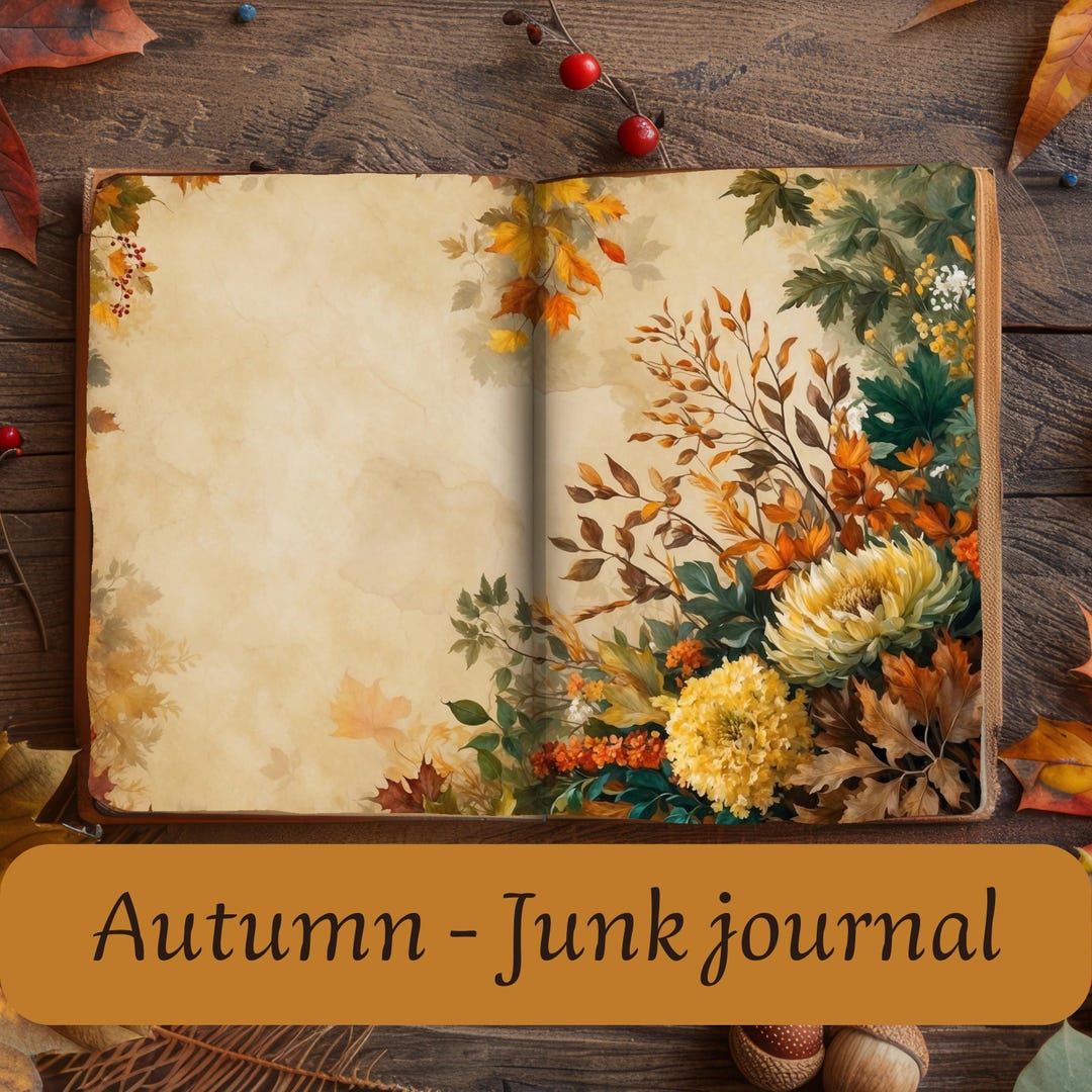 5 Double-page Spreads. for Junk Journals, Scrapbooking, Etc. Autumn ...