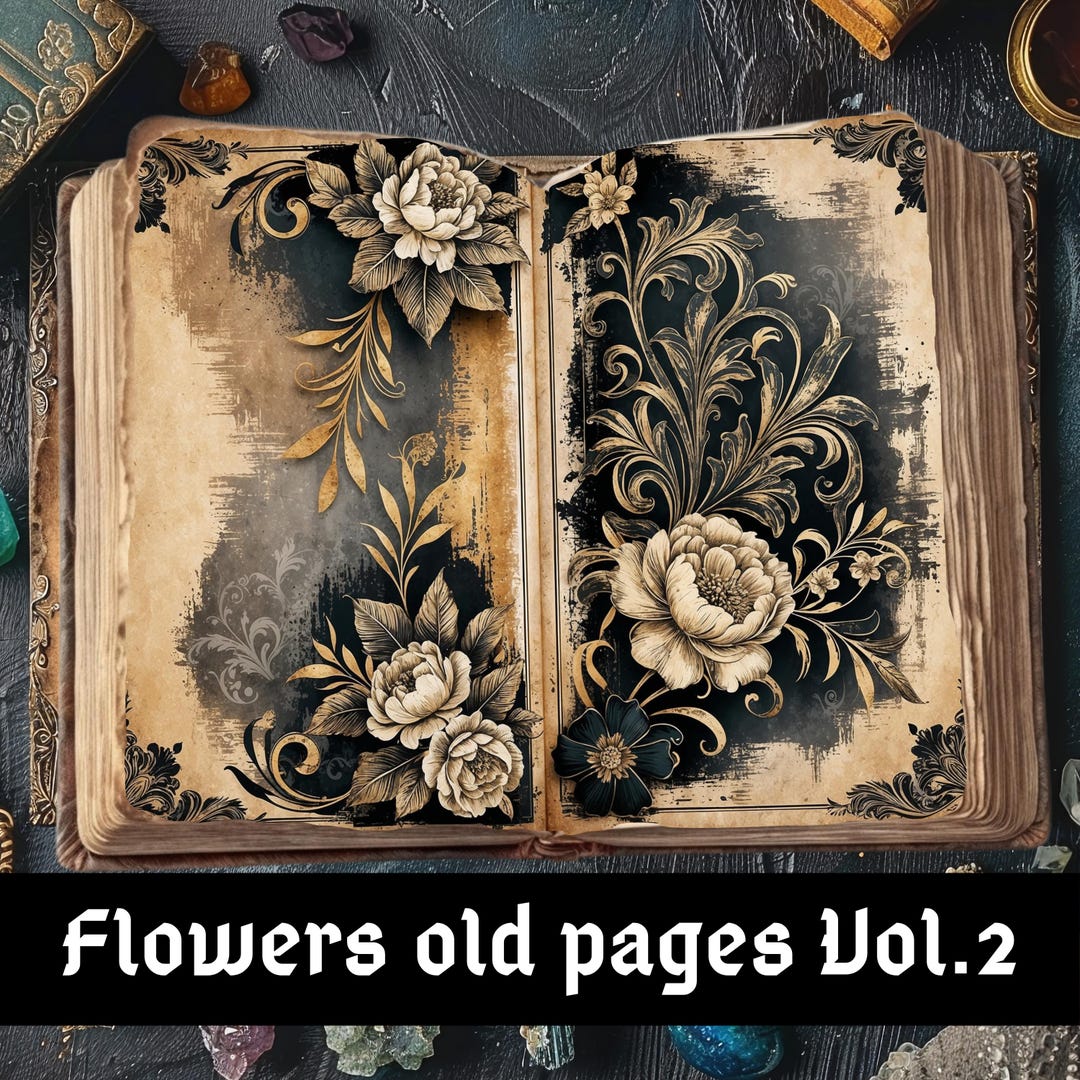 5 Double-page Spreads to Print. for Junk Journals, Scrapbooking, Etc ...