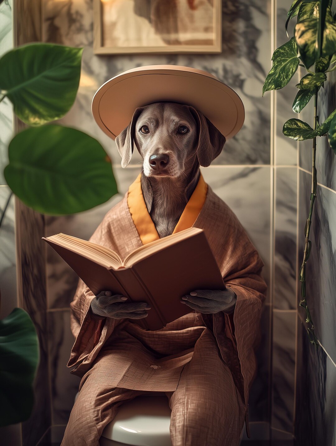 Zen Labrador on Toilet Reading Self Help Books - Etsy