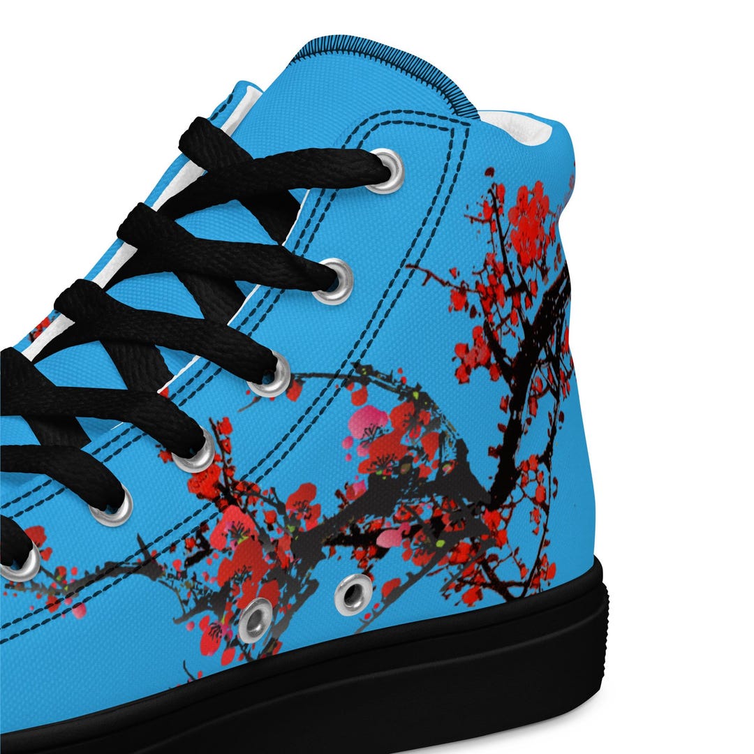 Blue Japanese Style Cherry Blossom Converse Dyed Converse, Custom Shoes ...