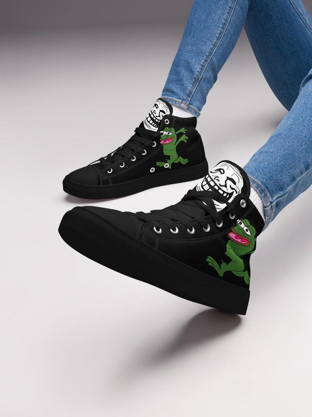 Black Funny Memes High Top Converse Modern Footwear,fashion Shoes ...