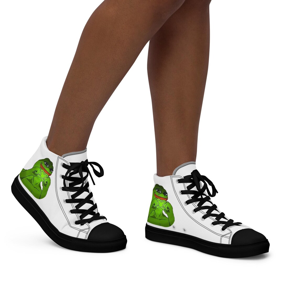 Pepe the Frog Memes Shoes Making a White Heart Painted Converse, Funny ...