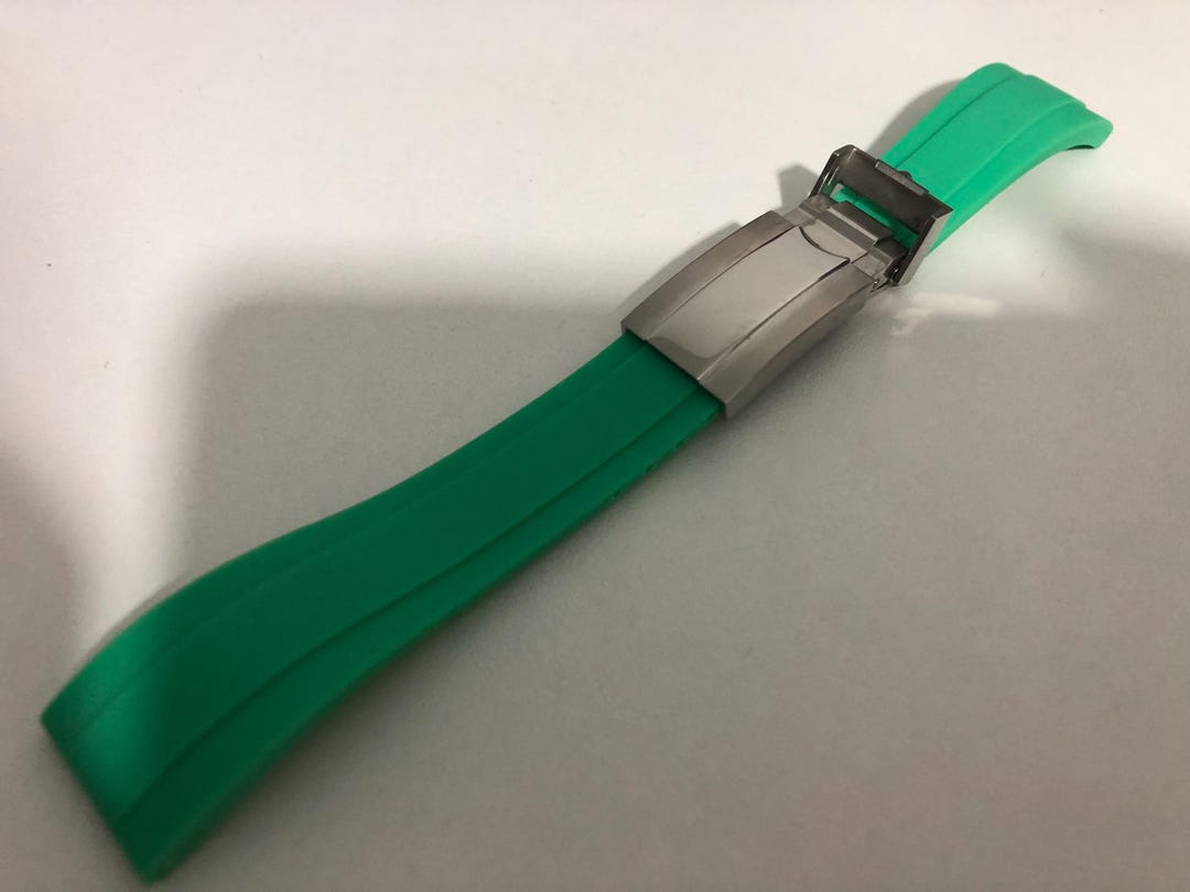 20MM Rubber Oysterflex Flex Green Strap Band With Clasp - Etsy