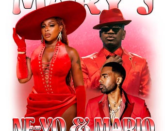 Mary J Blige Png,the Four My Fans Tour, Ne-yo and Mario PNG 300 Dpi - Etsy