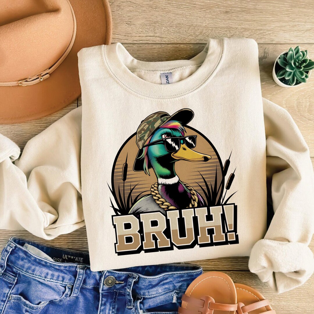 Mallard Duck Png BRUH! Png | Funny Duck Hunting Png Sublimation | Boys ...