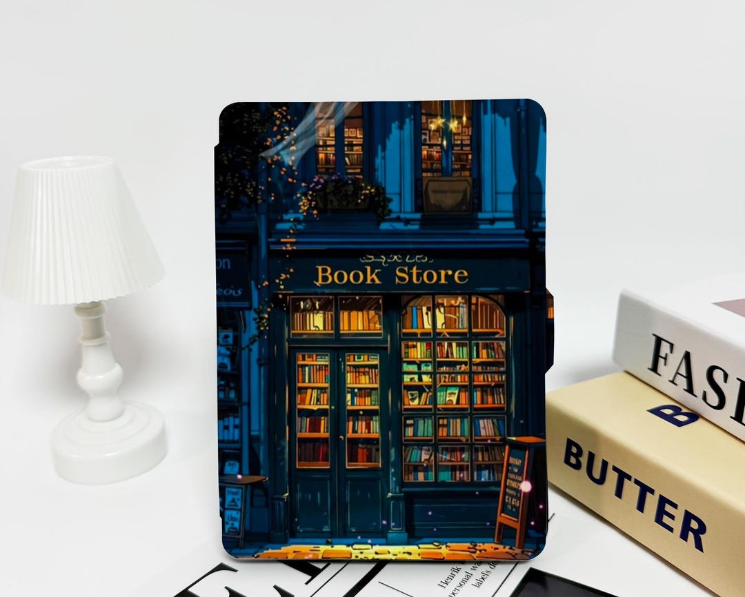 Midnight Bookstore Glow - Custom Kindle Case10th/11th/12th (6”)–hand ...