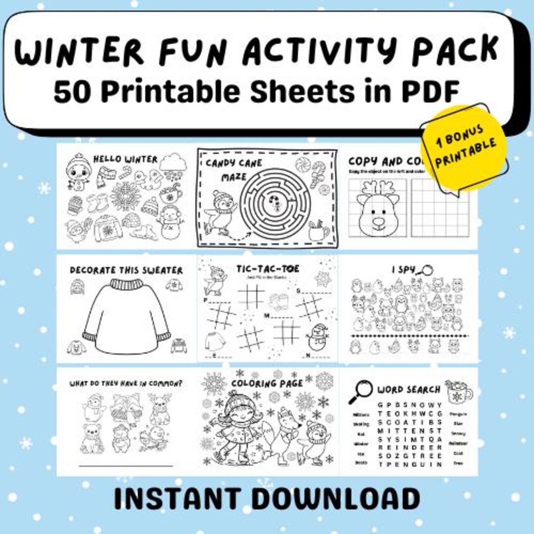 Winter Kids Activities Printable Activities for Kids Fun for Kids ...