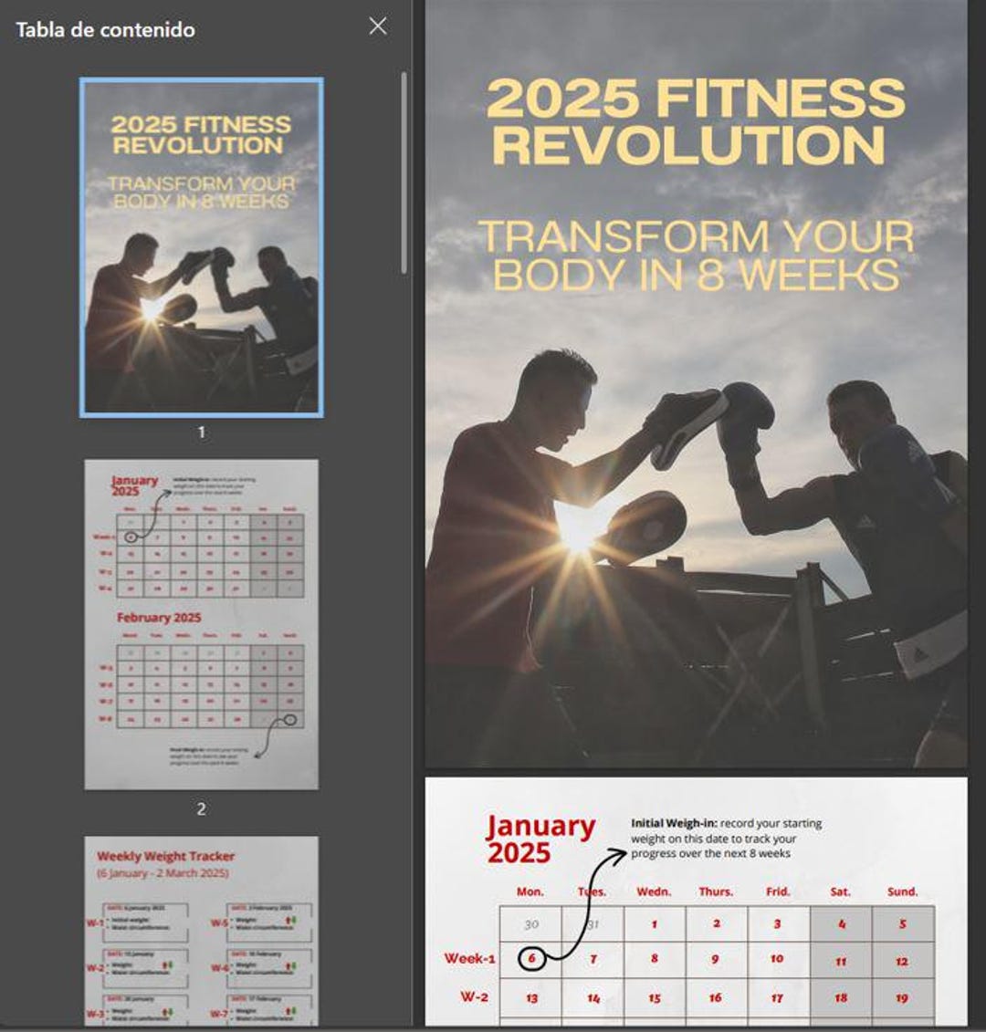 2025 FITNESS CHALLENGE (PRINTABLE Pdf- 8 Weeks Challenge) - Etsy