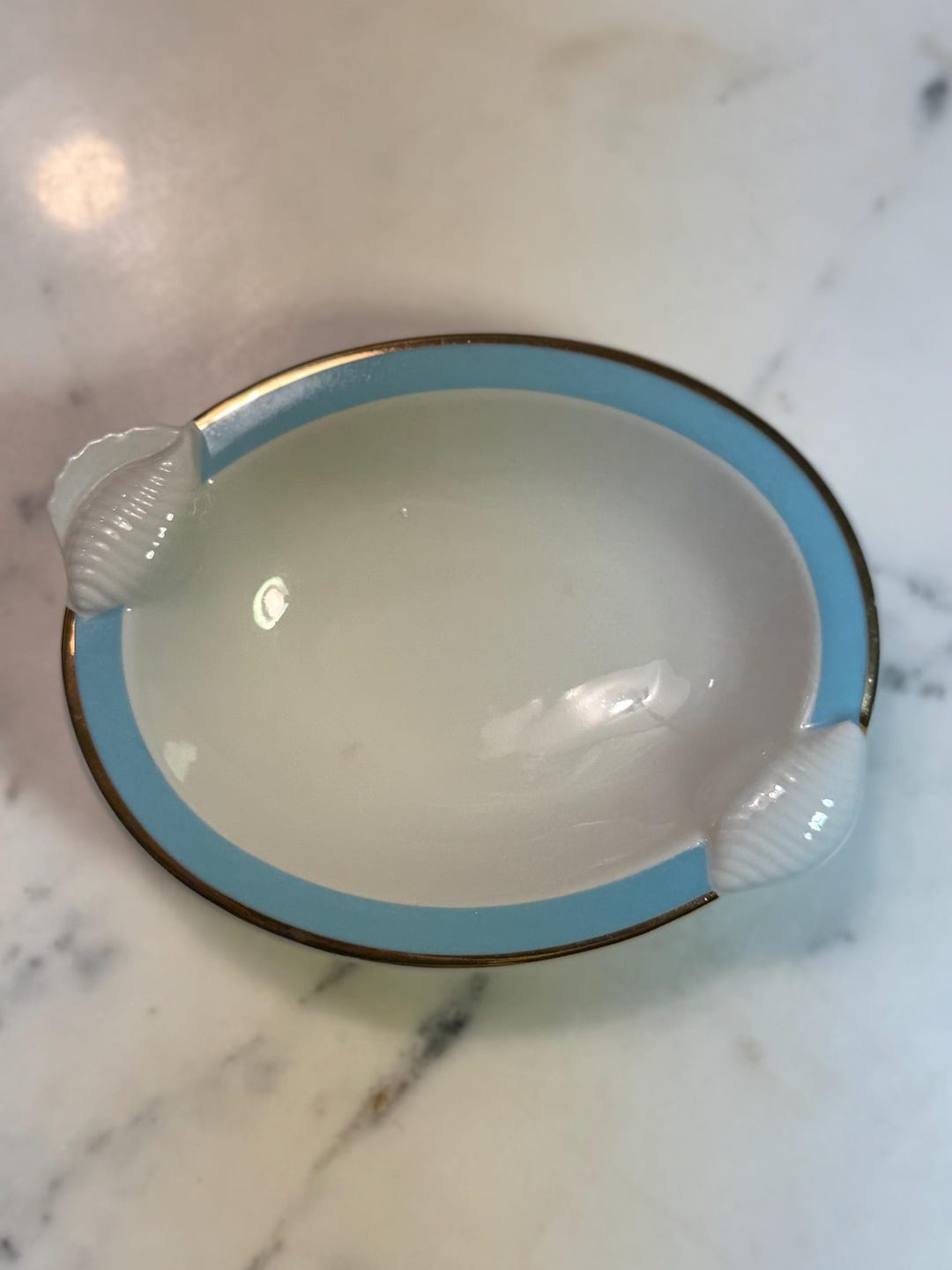 Soap Dish, Vintage Ben Rickert Porcelain Soap Dish, White With Blue ...
