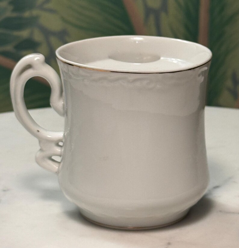 Vintage Mustache Guard Mug, Clipper Ship Design, Porcelain, Black ...