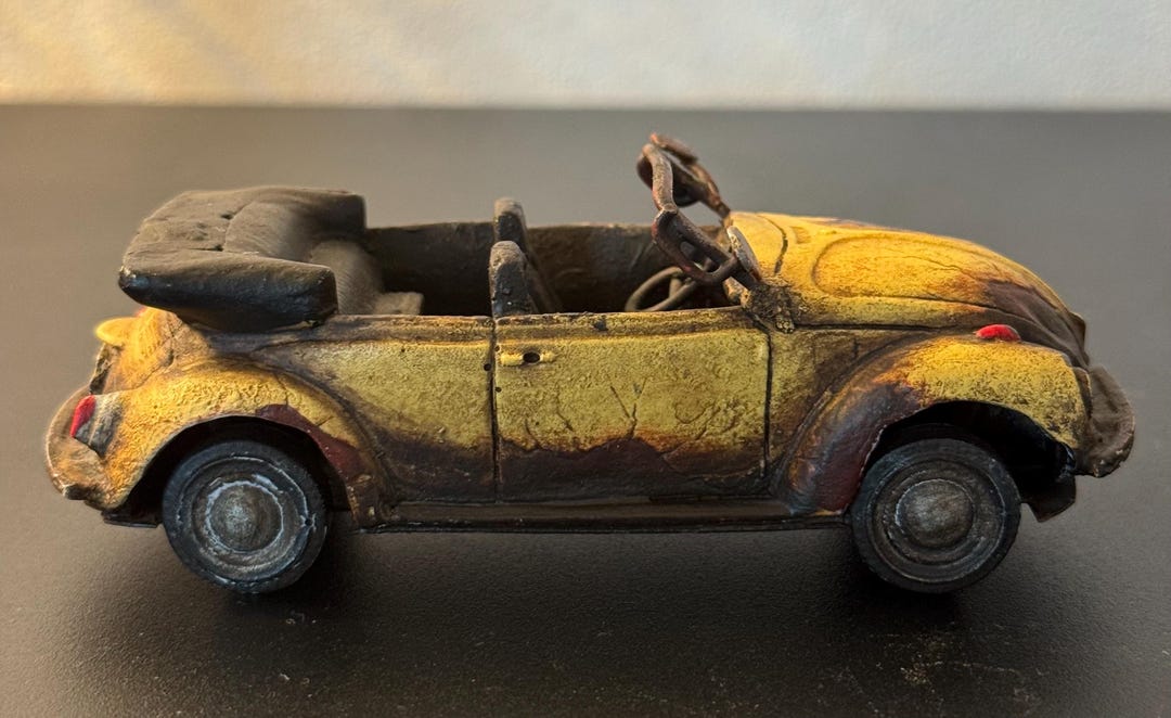 Sourced in Italy, Miniature Vintage-style VW Beetle Convertible Model ...