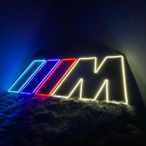 BMW M Logo Neon Sign Custom Neon Garage Sign Unique Office Wall Decor ...