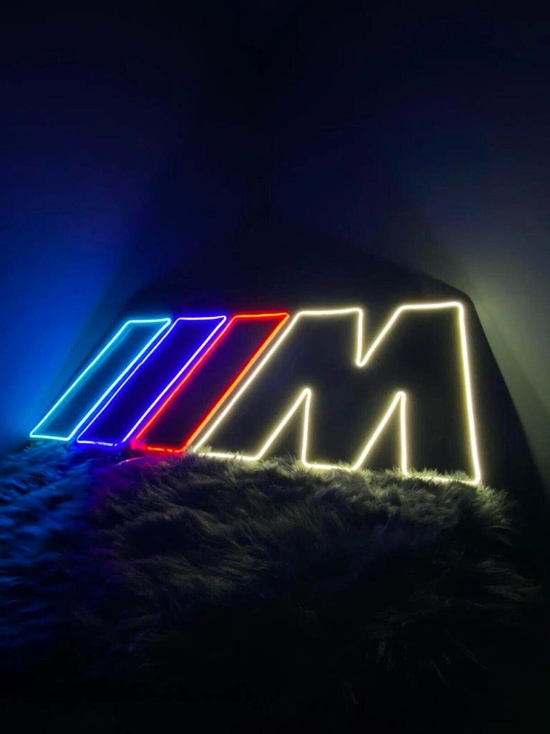 BMW M Logo Neon Sign Custom Neon Garage Sign Unique Office Wall Decor ...