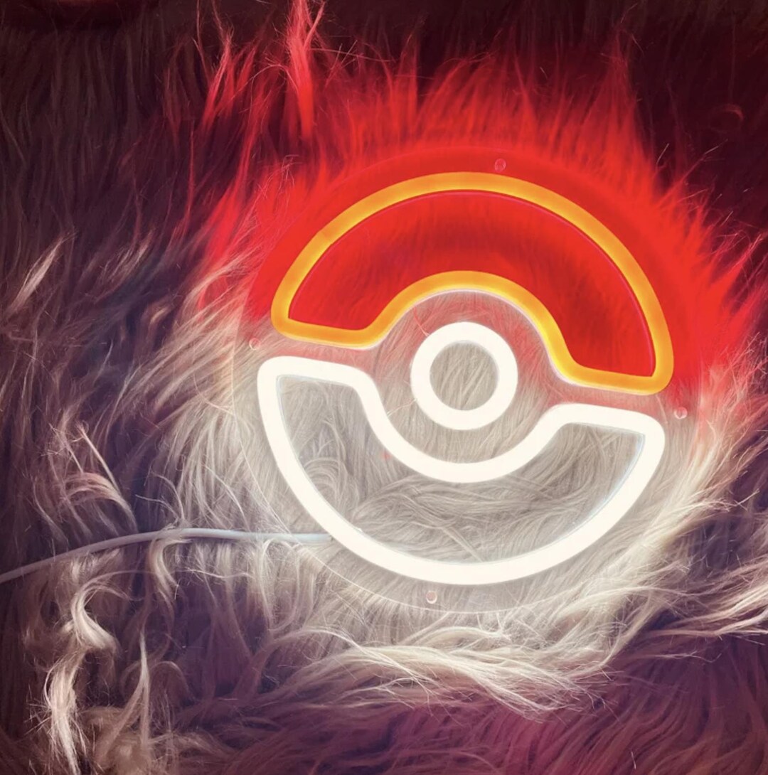 Anime Inspired Neon Sign Pokeball Master Ball Neon LED Sign Magic ...