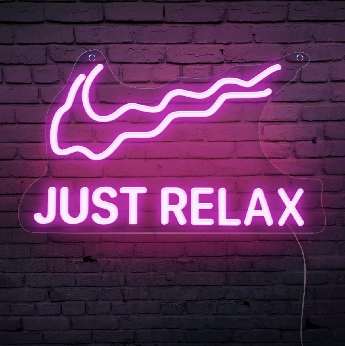 Just Relax Nike Inspired Neon Sign Neon Sign Light Neon Wall Art Neon ...