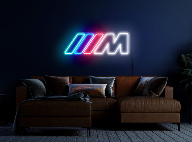BMW M Logo Neon Sign Custom Neon Garage Sign Unique Office Wall Decor ...