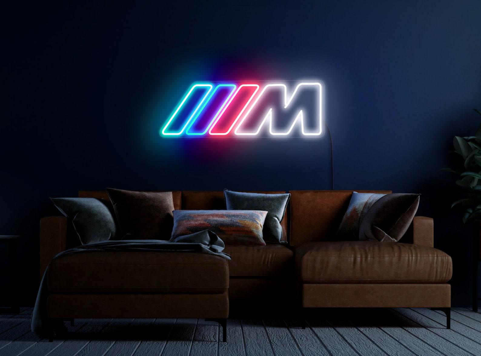 BMW M Logo Neon Sign Custom Neon Garage Sign Unique Office Wall Decor ...