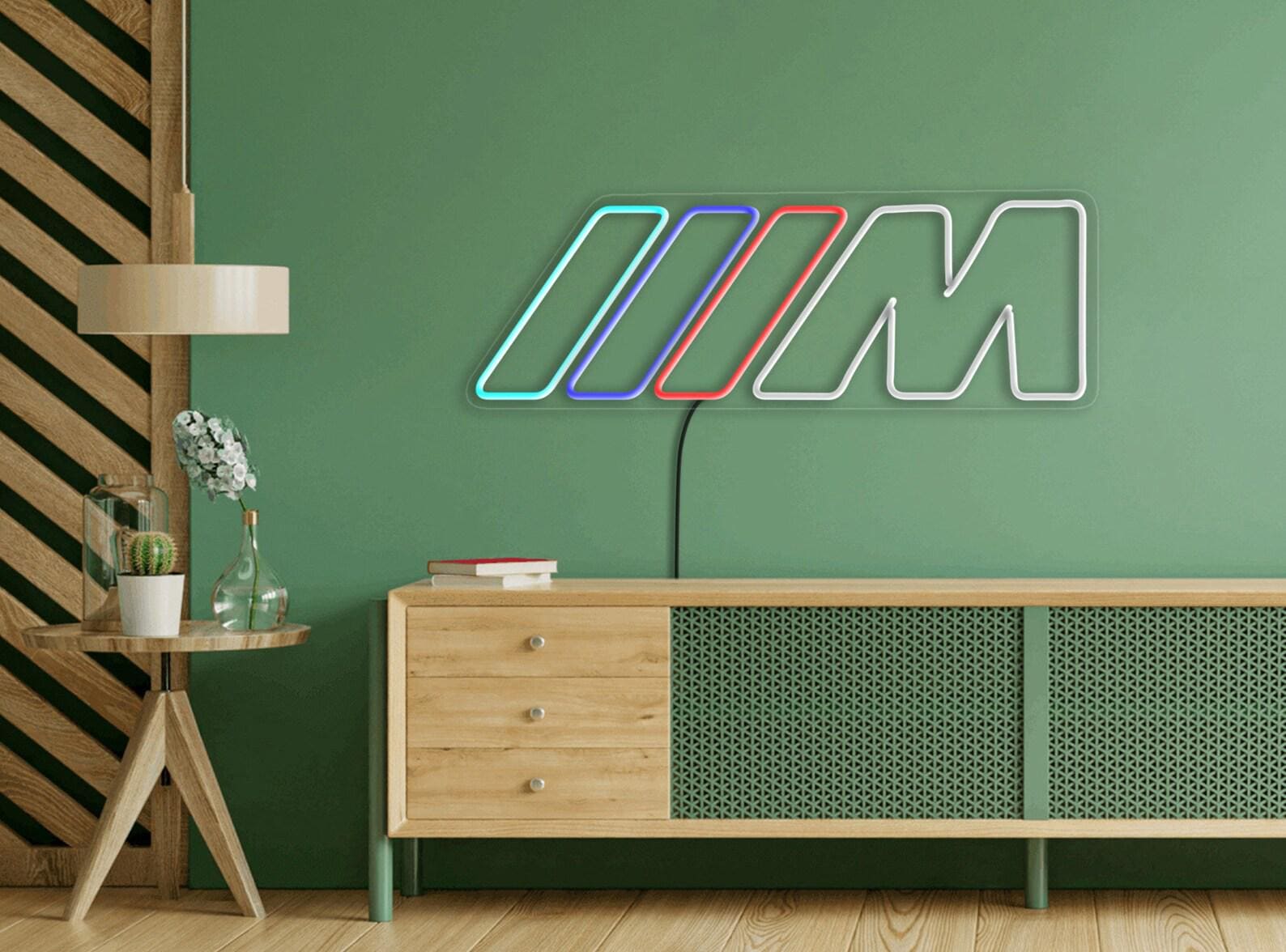 BMW M Logo Neon Sign Custom Neon Garage Sign Unique Office Wall Decor ...