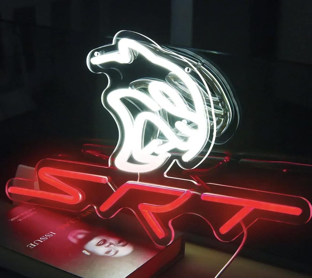 SRT Inspired Neon Sign Dodge SRT Hellcat Neon Sign American Muscle LED ...