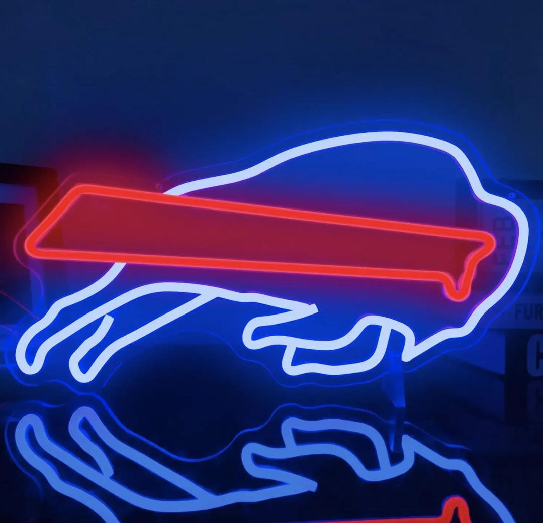 Football Neon Buffalo Sign Custom Neon LED Fan Light NFL Neon Sign ...