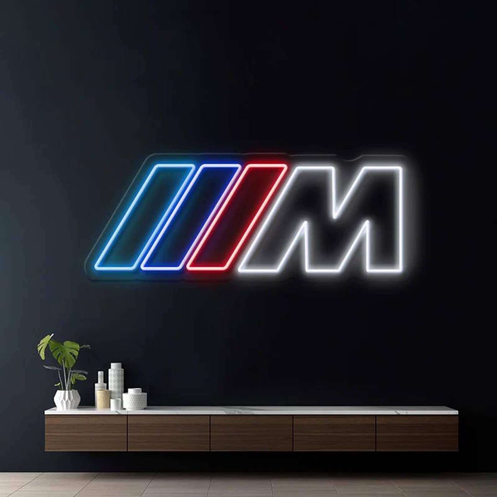 BMW M Logo Neon Sign Custom Neon Garage Sign Unique Office Wall Decor ...