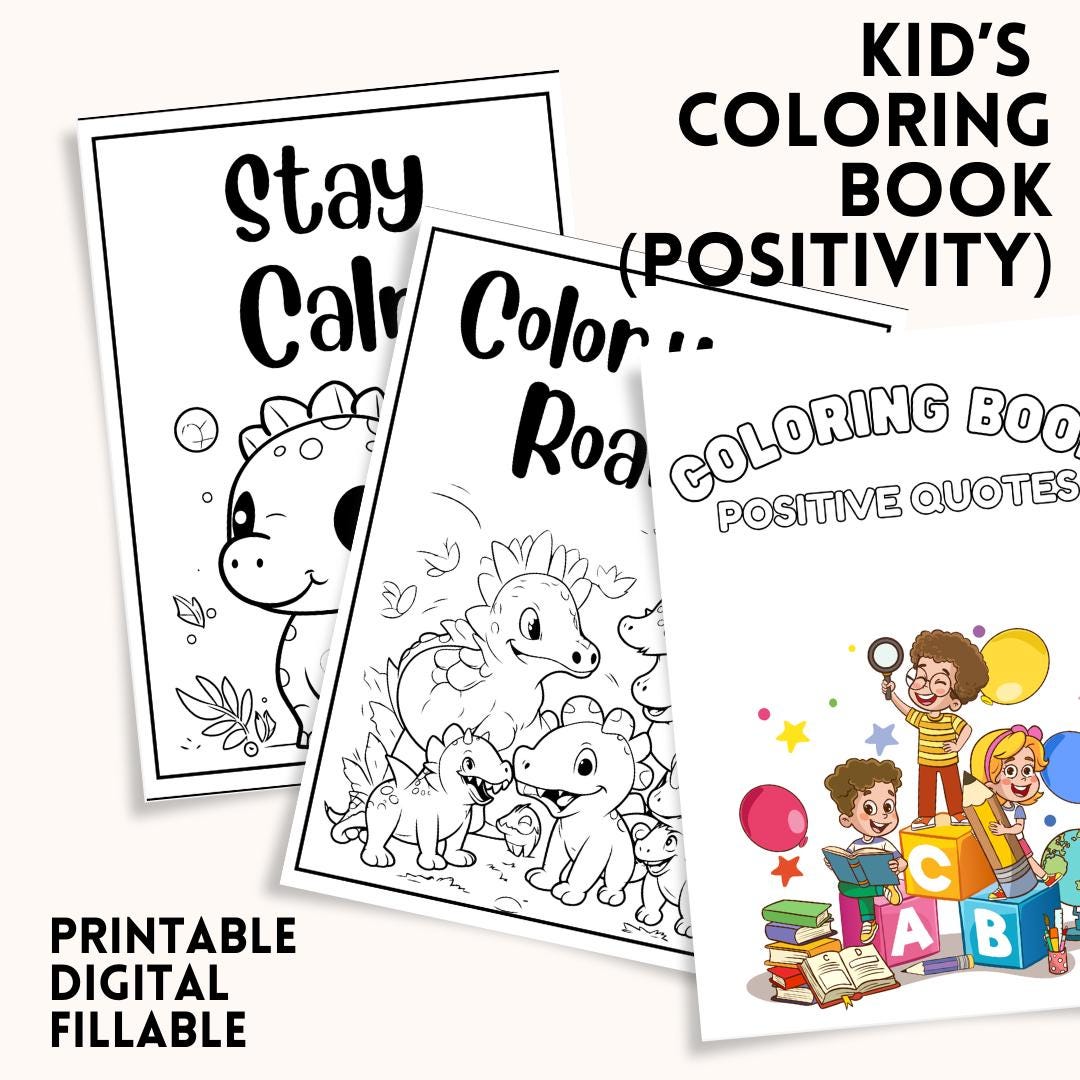 Kids POSITIVITY COLORING BOOK, Printable Affirmations Coloring Pages ...