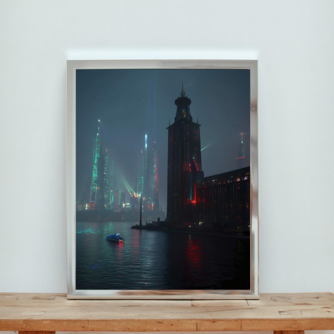 Scifi Futuristic Asgard Twin Tower City Wall Art | Digital Download ...
