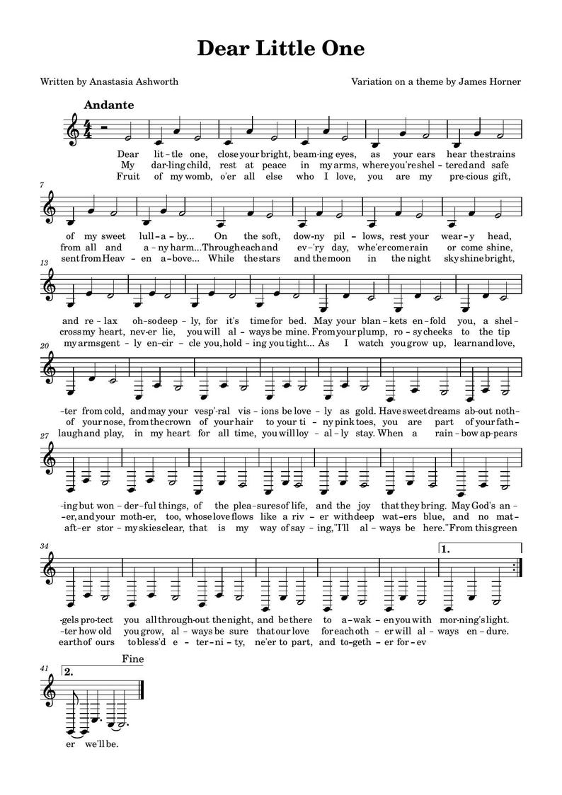 Dear Little One -- Original Song Sheet Music - Etsy