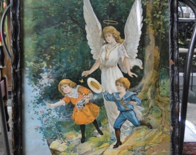 Vintage Framed Guardian Angel Lithograph - Etsy