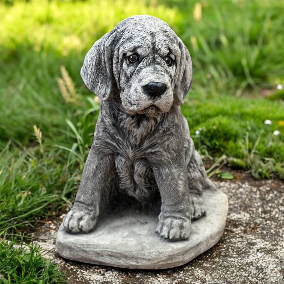Labrador Puppy Statue 11 In, Outdoor Guardian Dog, Cement Labrador ...