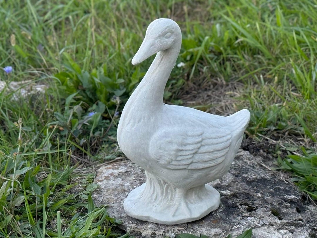 Goose Garden Statue 12 In, Outdoor Gosling Porch Sculpture, Backyard ...