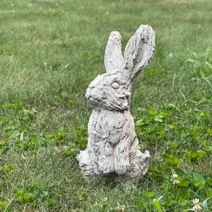 Garden Rabbit 15 In, Concrete Bunny Statue, Outdoor Animal Decoration ...