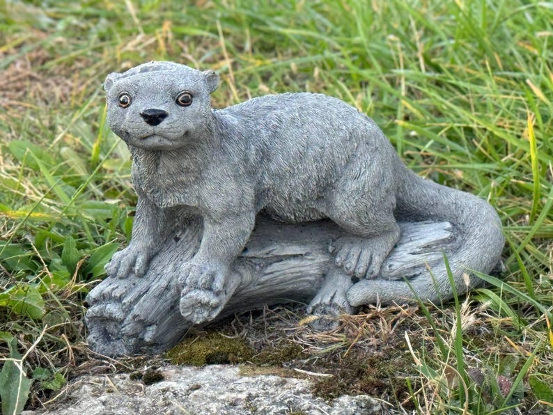 Otter Figure 9 In, Concrete Otter Statue, Cement Animals Lovers Gift ...