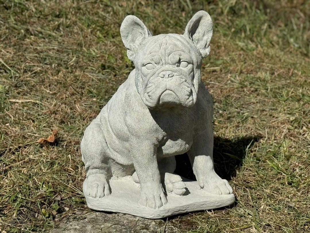 French Bulldog Statue 17 In, Massive Frenchie Dog Sculpture, Concrete ...