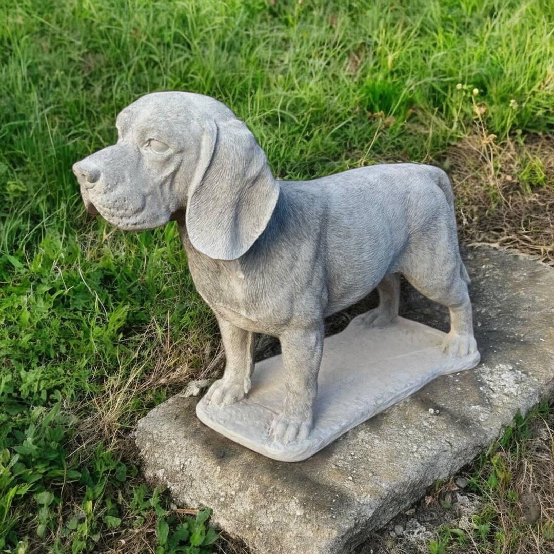 Large Beagle Dog Sculpture 16 In, Beagle Large Figurine, Concrete Pet ...