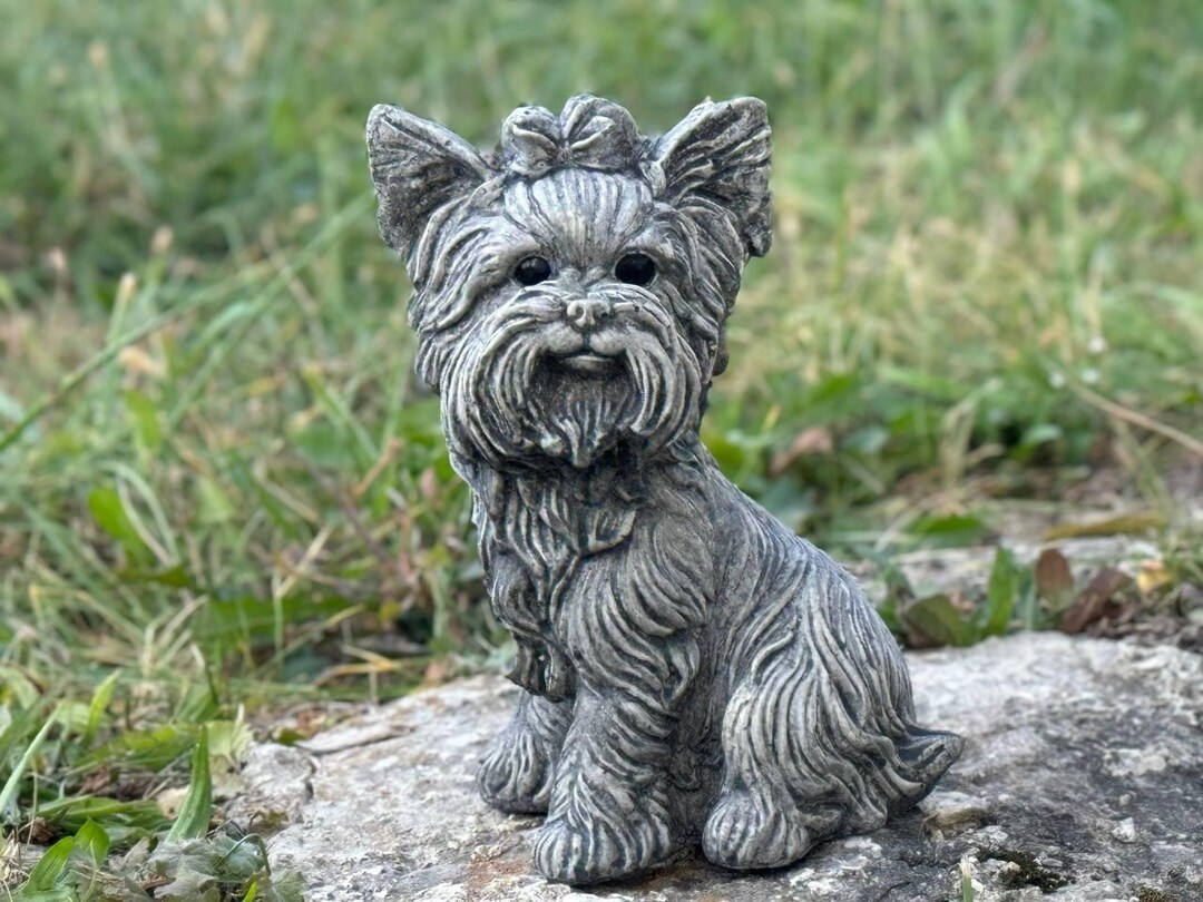 Yorkie Memorial 6 In, Concrete Dog Grave Statue, Garden Yorkshire ...