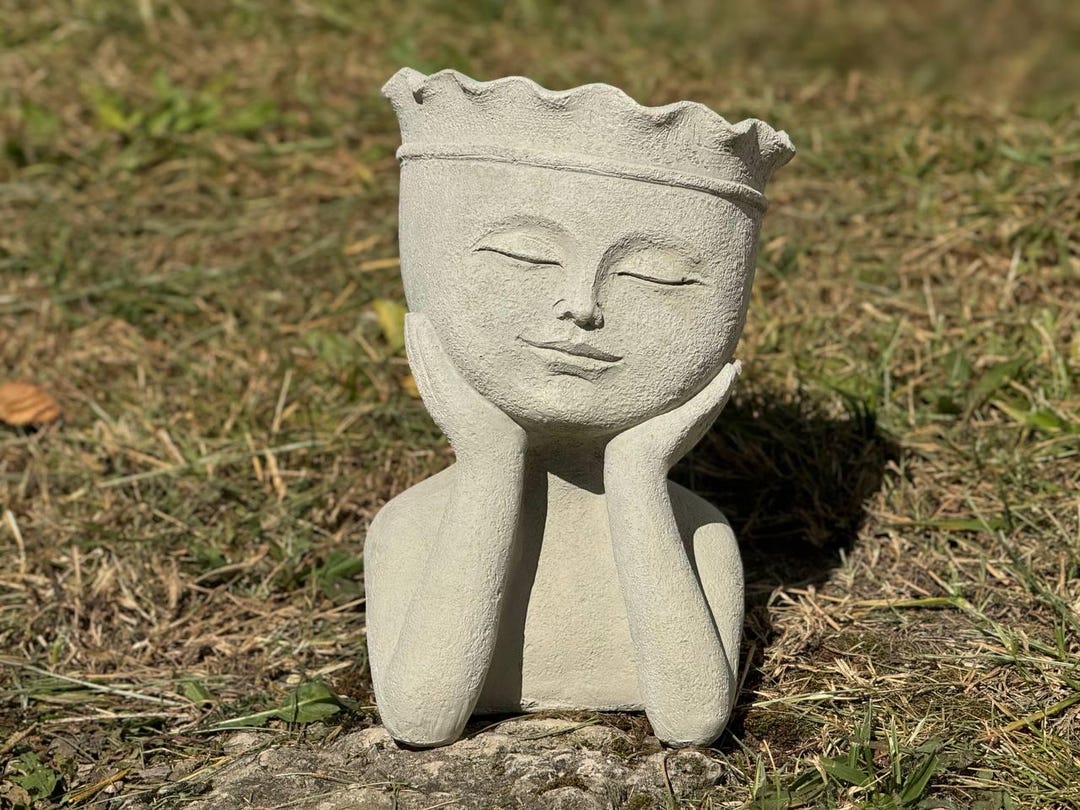 Nymph Planter Statue 10 In, Garden Flowers Pot Figure, Concrete Planter ...