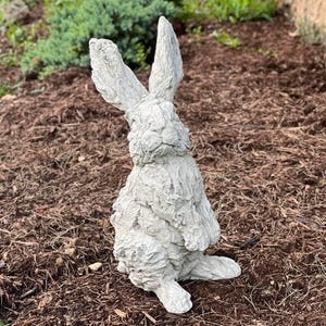 Garden Rabbit 15 In, Concrete Bunny Statue, Outdoor Animal Decoration ...