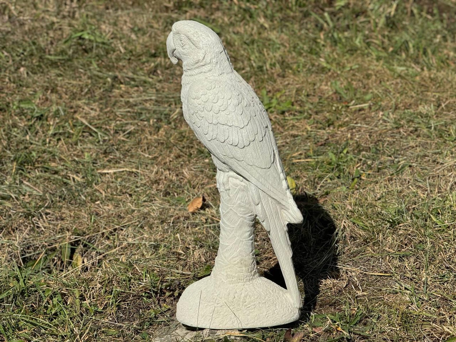 Parrot Sculpture 18 In, Home Bird Statue, Parrot Concrete Memorial ...