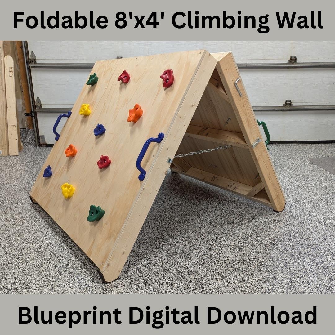 Foldable 8'x4' Kids Climbing Wall Plans - Etsy