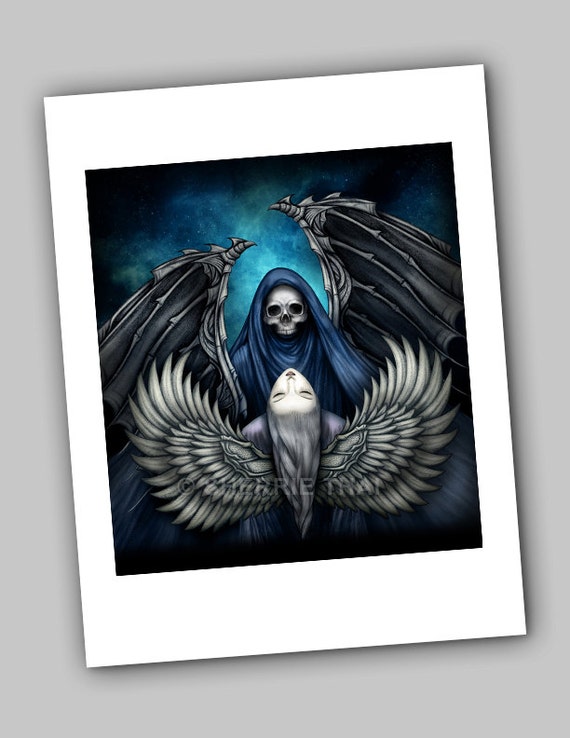 Death Angel Art Print Dark Romance Angel of Death Dark - Etsy