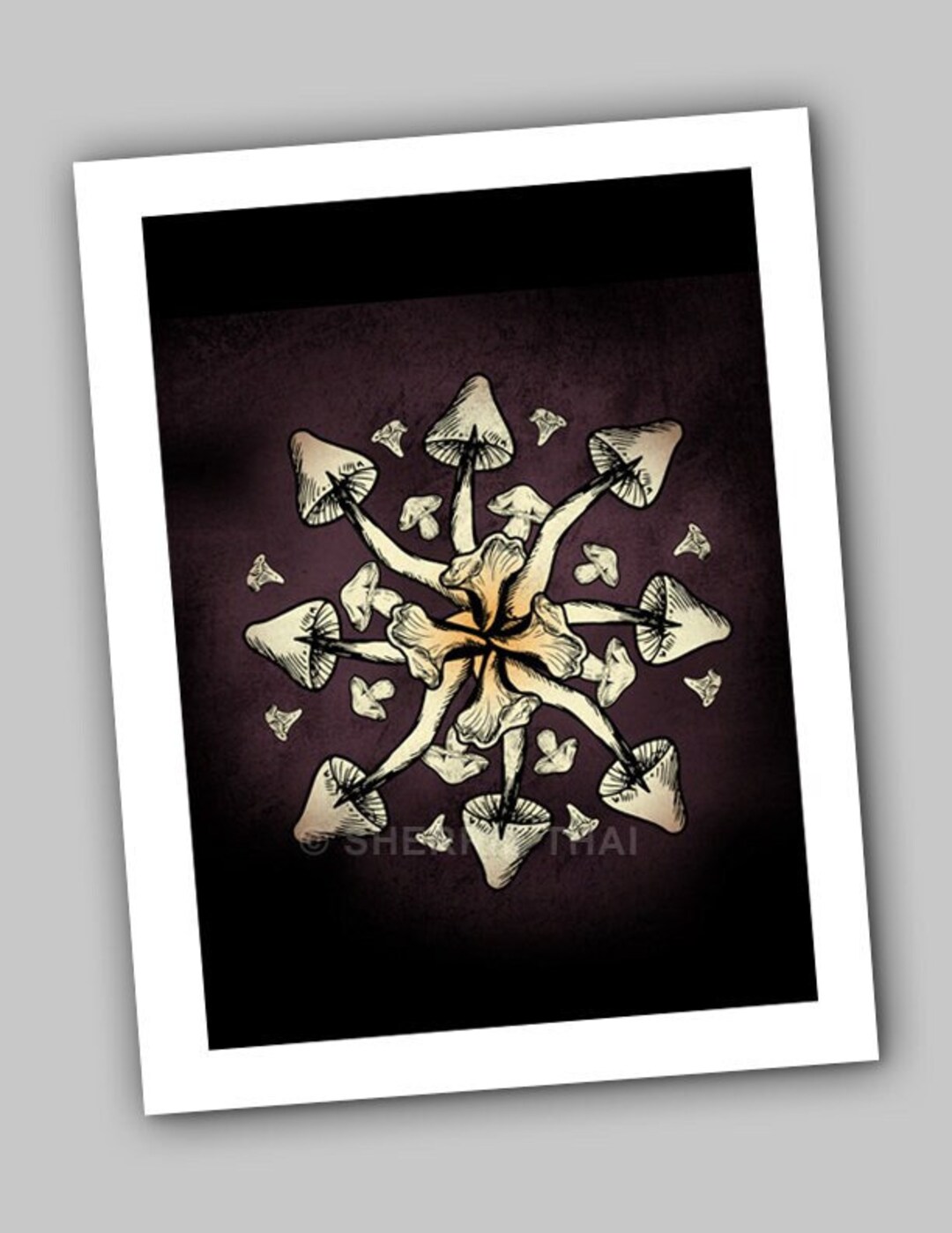 Chanterelle Mushroom Mandala Art Print, Cottagecore Mushroom Decor ...